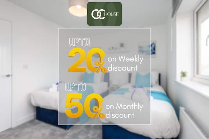 Seamless Weekly & Monthly Stays- Hot Tub & Parking - Folkestone