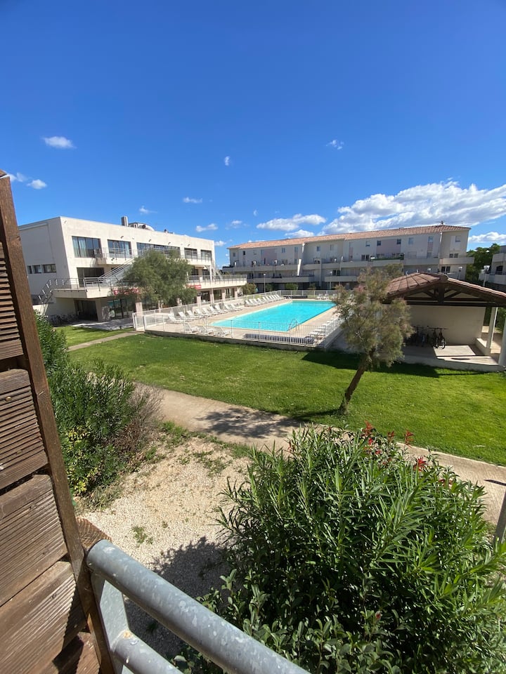 P2 Tout Confort Clim Piscine Chauffée Wifi - Le Grau-du-Roi