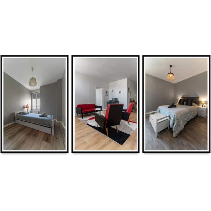 Grand Appartement Design, 2 Chambres, Centre-ville - Vichy