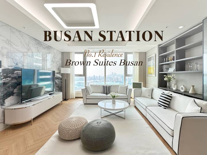 【부산역 5분】 #오션뷰#고층 - 124m²｜최대8인｜침대3｜취사+빨래o /짐보관+무료주차 - 