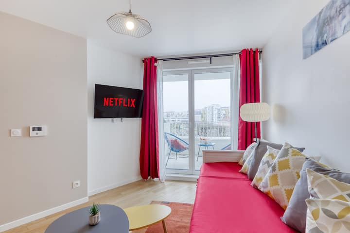 41m²  éLégant  I Lit 160 I Parking Privé I Balcon - Bois-Colombes