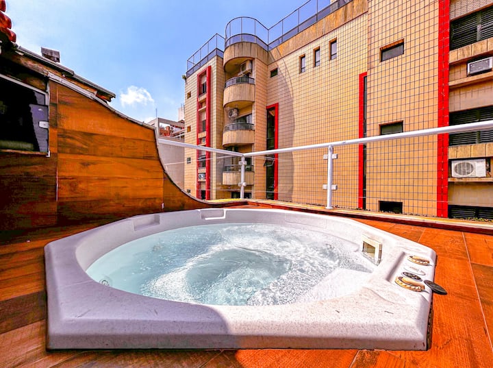 Cobert. Duplex Vista Mar - 150m Da Praia - Jacuzzi - Guarujá