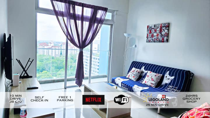 【Wifi】near To Ksl Mall | 3 Room | 6pax - Johor Bahru