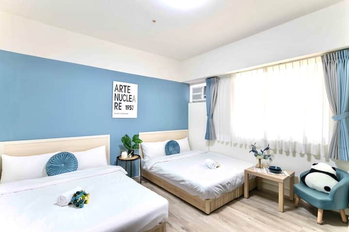 Tpehs H101/藍色旅程/夜市/台北車站/西門町/捷運西門站走路8分鐘/電梯/住1-4人 - Taipei