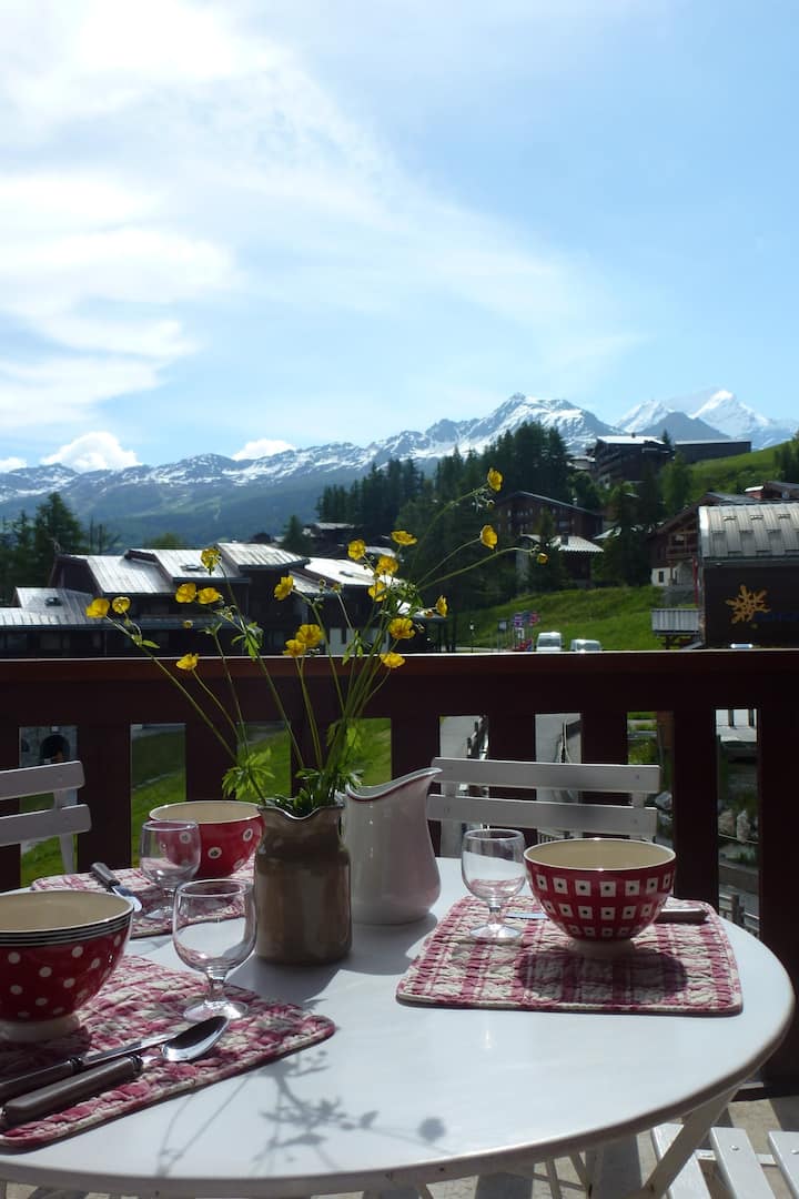 Apt 5 Pers. Centre Station Au Pied Des Pistes - Montchavin