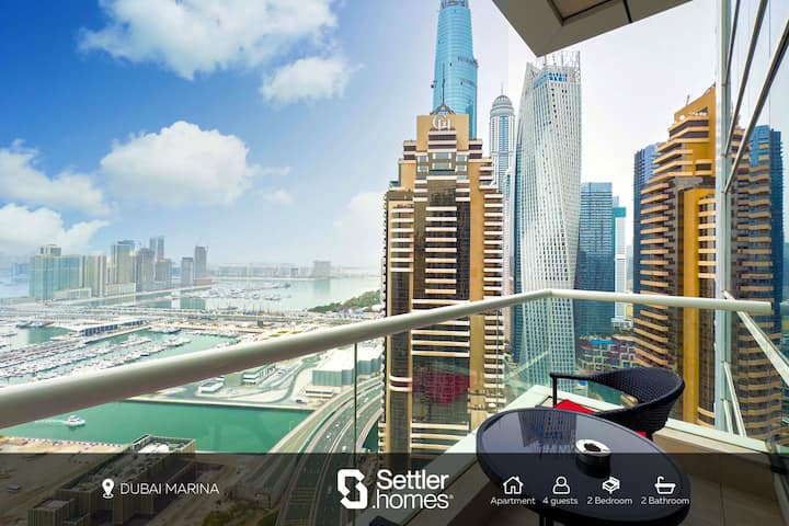 Marina 2br High Floor | 2 Balconies + Baby Gear - Dubai Marina