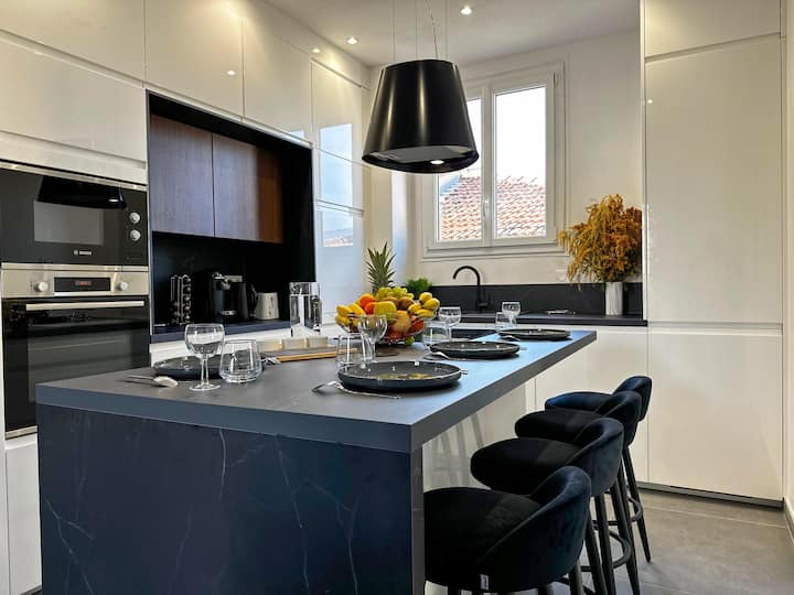 Chic 3p, Rénové, 4-6 Pers, Garage, Clim,wifi, Tram - Nizza