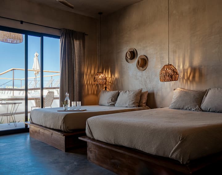 Work, Surf And Explore Baja Temple 2x Queen Bed - Todos Santos