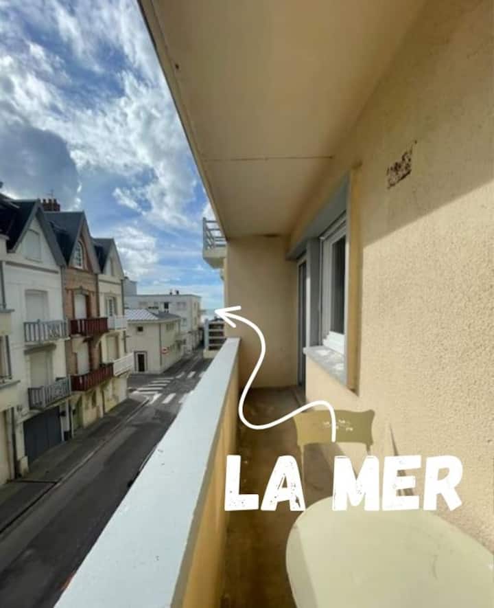 Balcon - Vue Latérale Mer - 4 à 6 Pers - Lumineux - Plage de Berck
