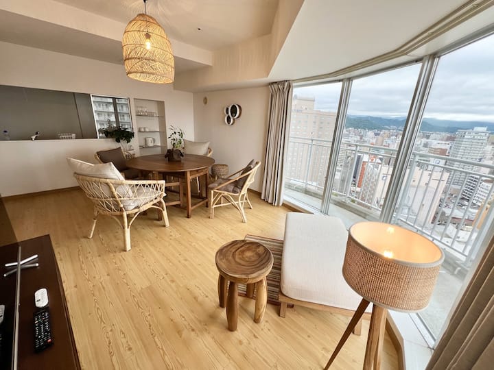 2a221《3名まで同一料金》タワマン22fシティビュー！札幌中心部！空港から直接アクセス - Sapporo