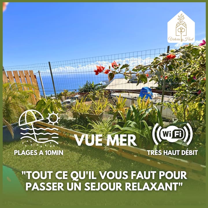 \_new_/_kaz'ananas _studio Vue Mer Imprenable/wifi - Saint-Leu