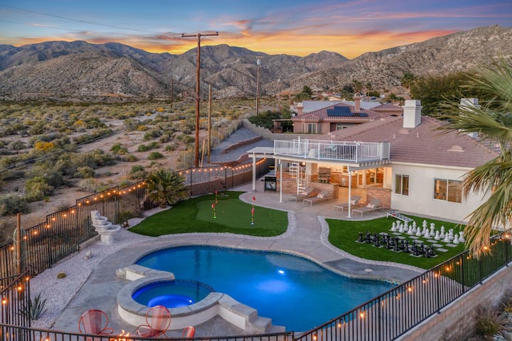 360°views|gamerm|deck|5bd Retreat @Lildreamgetaway - Desert Hot Springs, CA