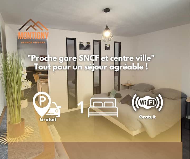 Le Montigny T2 40m² à 5min Gare Vernon-giverny - Vernon
