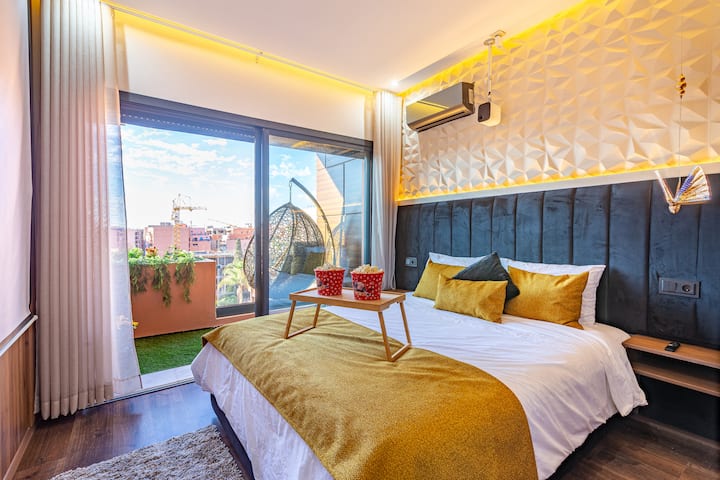 Luxury Cinemabedroom Gueliz Topcenter - Marrakech