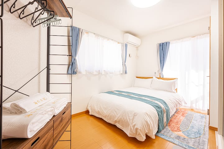 2江之岛天然温泉镰仓观光，冲浪，小田急江之岛站2分钟，湘南海岸公园水族馆5分钟，独立卫生间浴室洗面台 - Fujisawa