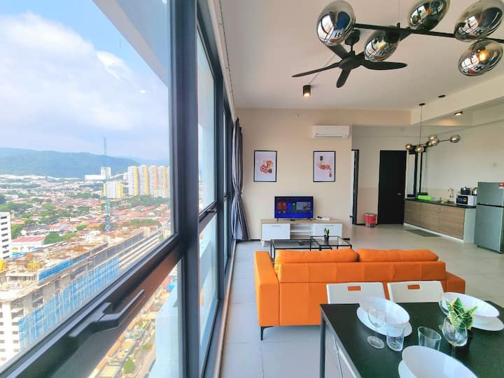 3br Urban Cityview Corner, Seaview Pool, Central - Penang