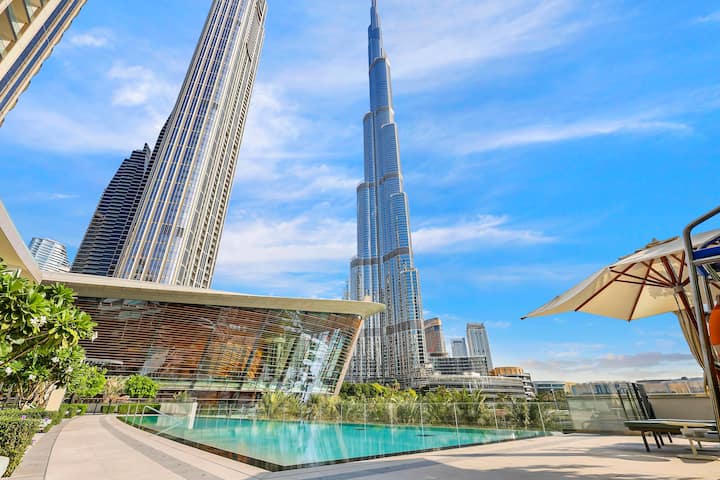 Prime Downtown Spot|2br W/ Pool, Gym & Burj View - Dubai