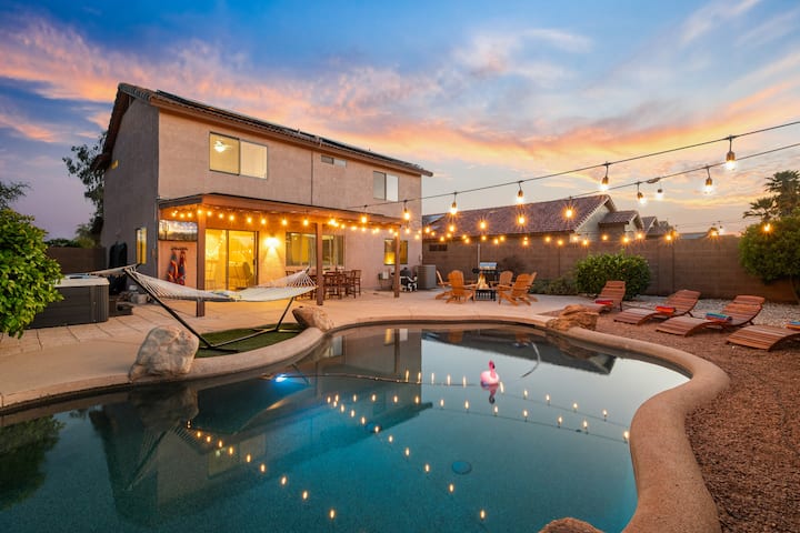 Sunlit Sandscape Villa | Heated Pool, Spa, Sauna - Casa Grande, AZ