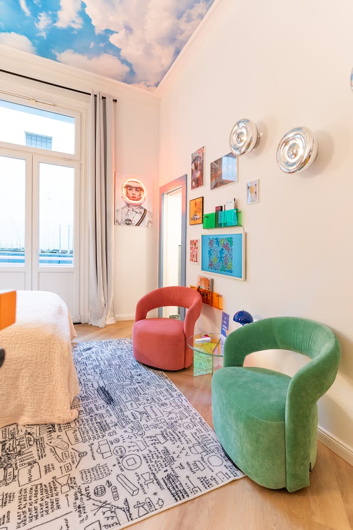 〈 Retropop Design Apartment I 2 Guests I Downtown - Hamburg