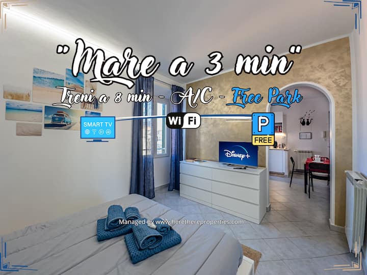 [Mer 3 Min] Parc Gratuit • Trains 8 Min • A/c - Stella, Liguria