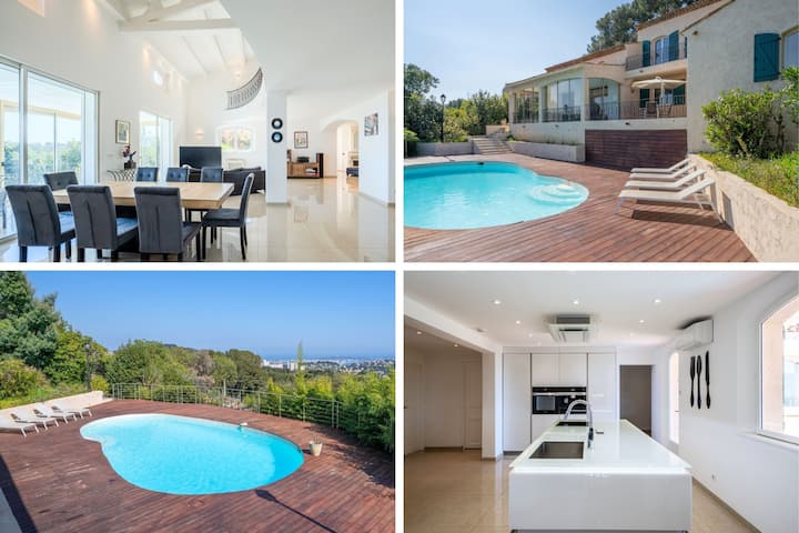 Villa Luxueuse 8 Personnes Vue Mer à 180°, Piscine - Vallauris