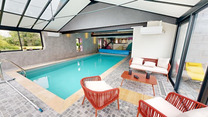 Les Grands Ormeaux - Elégance & Piscine Chauffée - Sarthe