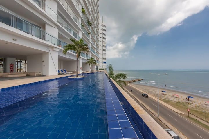 Apto Con Terraza Privada Y Hermosa Vista Al Mar - Cartagena