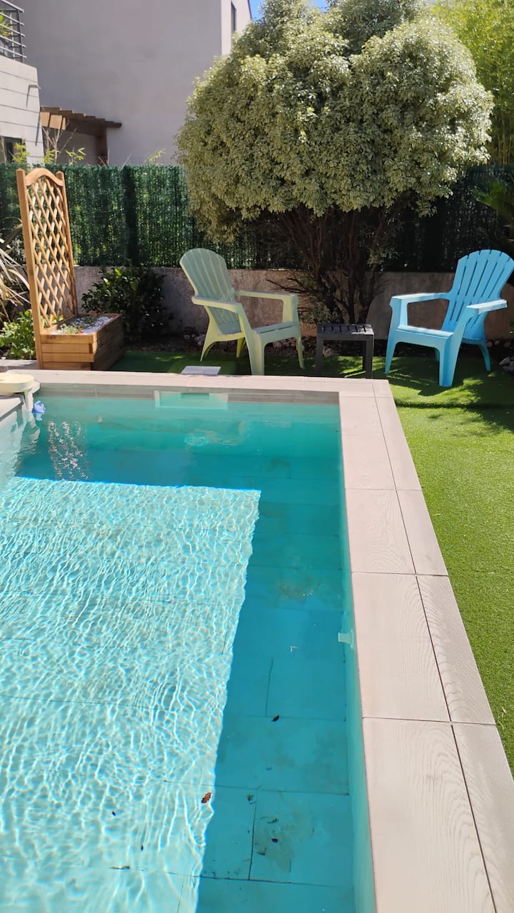 T1 28m2 En Rdc De Notre Villa Avec Jardin/piscine - Cabestany