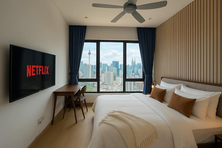 2br 2ba - Twin Tower View - High Floor 20th - Wifi - Bukit Bintang