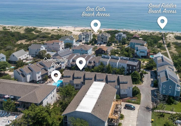 Dogs Stay Free! 2min Walk 2beach -2br/3 Beds -Pool - Corolla, NC