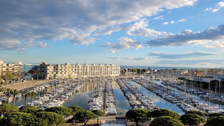 7e éTage -T2 Face Au Port+parking Proche Parc Expo - Mauguio