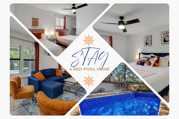 Pool Cozy Central And Lux Modern Design | 4 Bedrms - Tallahassee, FL