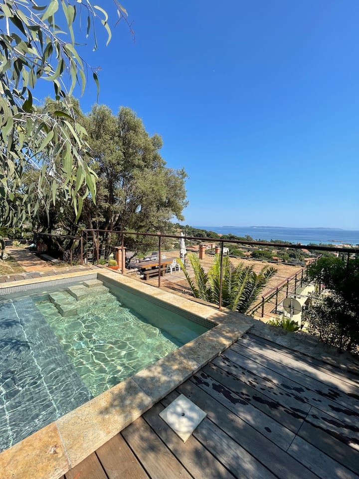 Villa - Vue Mer - 15min à Pied à La Plage St Clair - Bormes-les-Mimosas