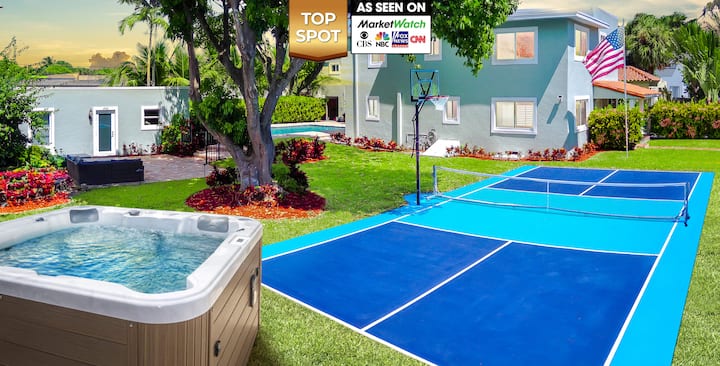 Palm Beach Oasis | Piscine, Chauffée & Pickleball - Palm Beach, FL