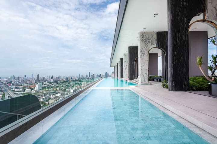 Luxury, Mrt, Fast Wi-fi, Rooftop Pool, 4k Tv - Bangkok