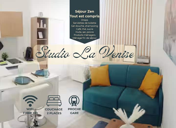 "La Venise" Studio Cosy & Calme Proche Gare - L'Isle-d'Abeau
