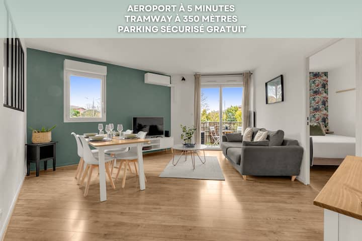 ღ Bartavelles - Parking Gratuit - 4min Aéroport - Blagnac
