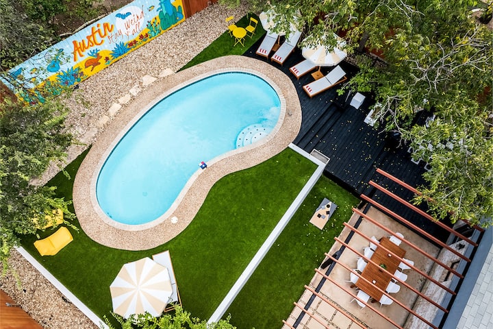 Pool/gameroom/firepit/sleeps 12/mins To Soco&dt - Austin, TX
