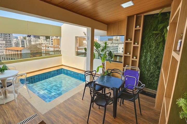 Cobertura | Piscina | Churrasqueira | Enseada - Guarujá