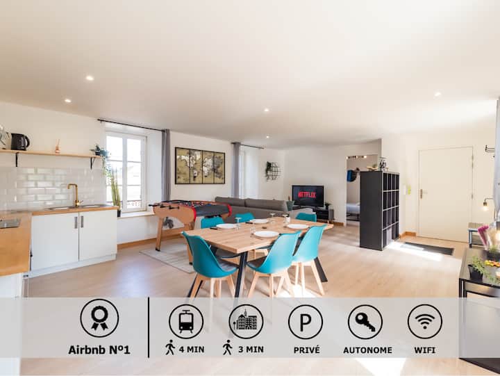 Le Spacieux_baby-foot_3 Chambres_parking_centre - Guingamp