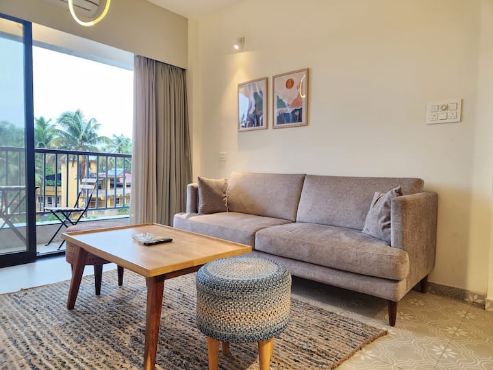 Cozy 1bhk Apartment W/d Pool In Candolim Goa Ib303 - Goa