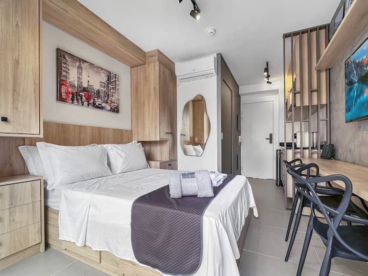 Studio | Kitchen | Modern | Coworking | Balcony - Paraíso