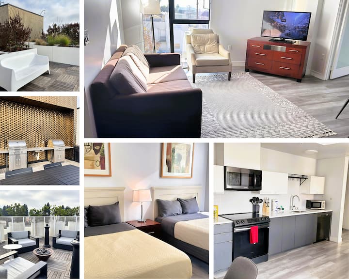Stylish 𝓜𝓮𝓵𝓻𝓸𝓼𝓮 Apt W Rooftop, Free Parking - Hollywood, CA