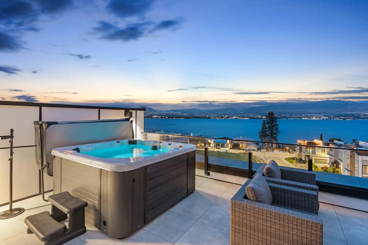 Rooftop Terrace, Hot Tub, Elevator, Private Beach - West Kelowna