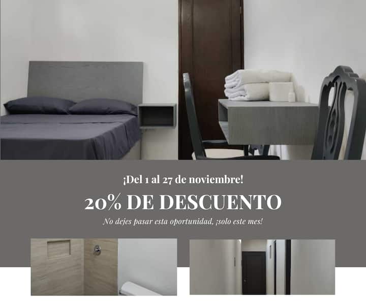 Habitación Céntrica Con 2 Camas Matrimoniales Mty - 蒙特雷