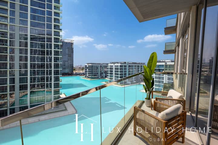 Lux | 2br Lagoon View – District One - Dubai