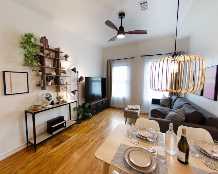 Unique Sunny Apt | Wi-fi Monitor 75”tv Mins To Nyc - Hoboken, NJ
