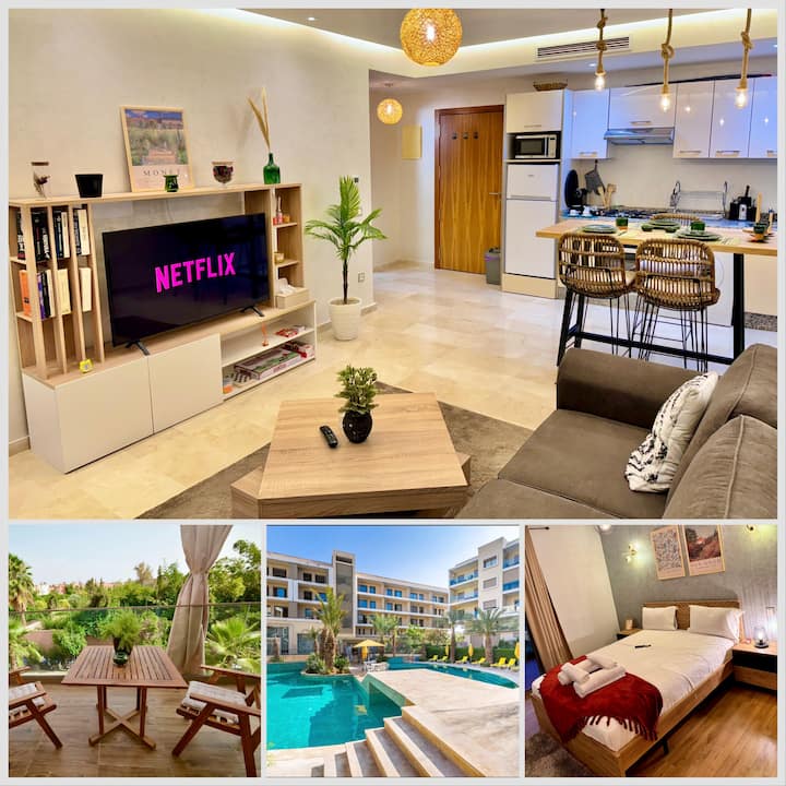 Appartement Calme Cosy Piscine Terrasse Parking - Marrakesh