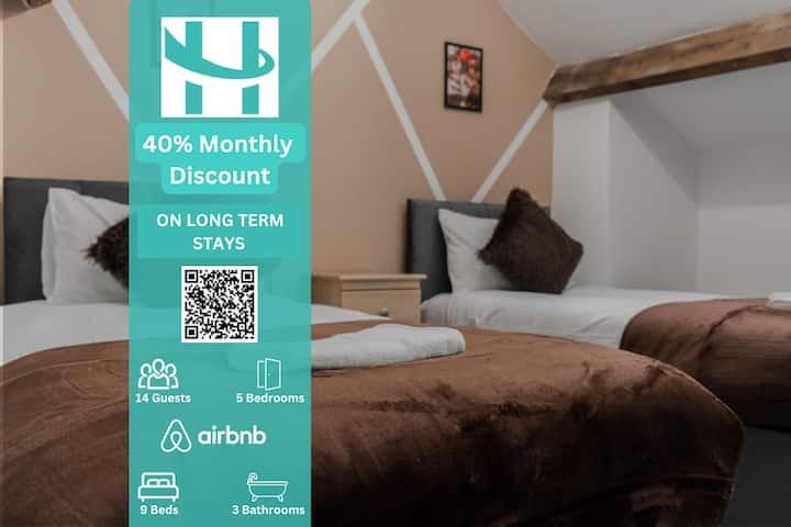 35%off Stays 7days+|5 Bed House|family|groups - Wolverhampton