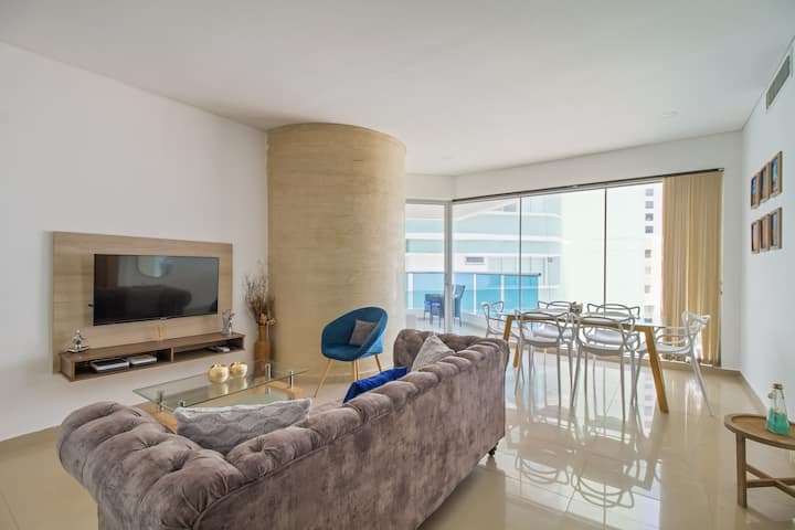 Acogedor Apto Con Vista Al Mar En Cartagena - Cartagena